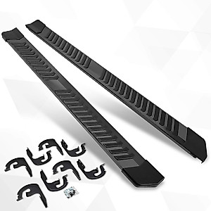 [Pair] 6 Inch Black Stainless Running Boards/Side Steps/Nerf Bars Compatible with 04-14 Ford F-150 Extended Cab