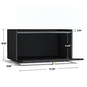 ETMI Black Bread Box for Kitchen Countertop-Large Modern bamboo Bread box with Window Bread Storage Container