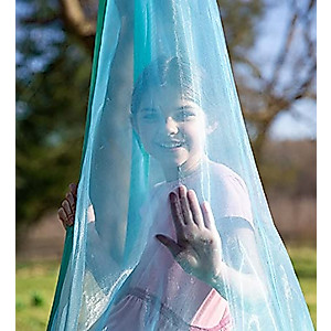 HearthSong HugglePod Lite Mesh Indoor/Outdoor Hanging Chair with Iridescent Breathable Mesh Construction, Inflatable Cushion, and Carabiner, Holds up to 175 lbs.