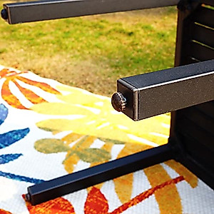 Sophia & William Small Metal End Side Table, Indoor Outdoor Square Bistro Tables, Portable Coffee Table, Rust & Weather Resistant, Black, 18.9"