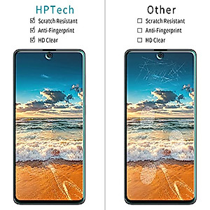 HPTech [2 Pack] Designed for Samsung Galaxy A51/ A51 5G/ 5G UW Tempered Glass Screen Protector, 9H Hardness [Fingerprint Unlock] [Case Friendly]