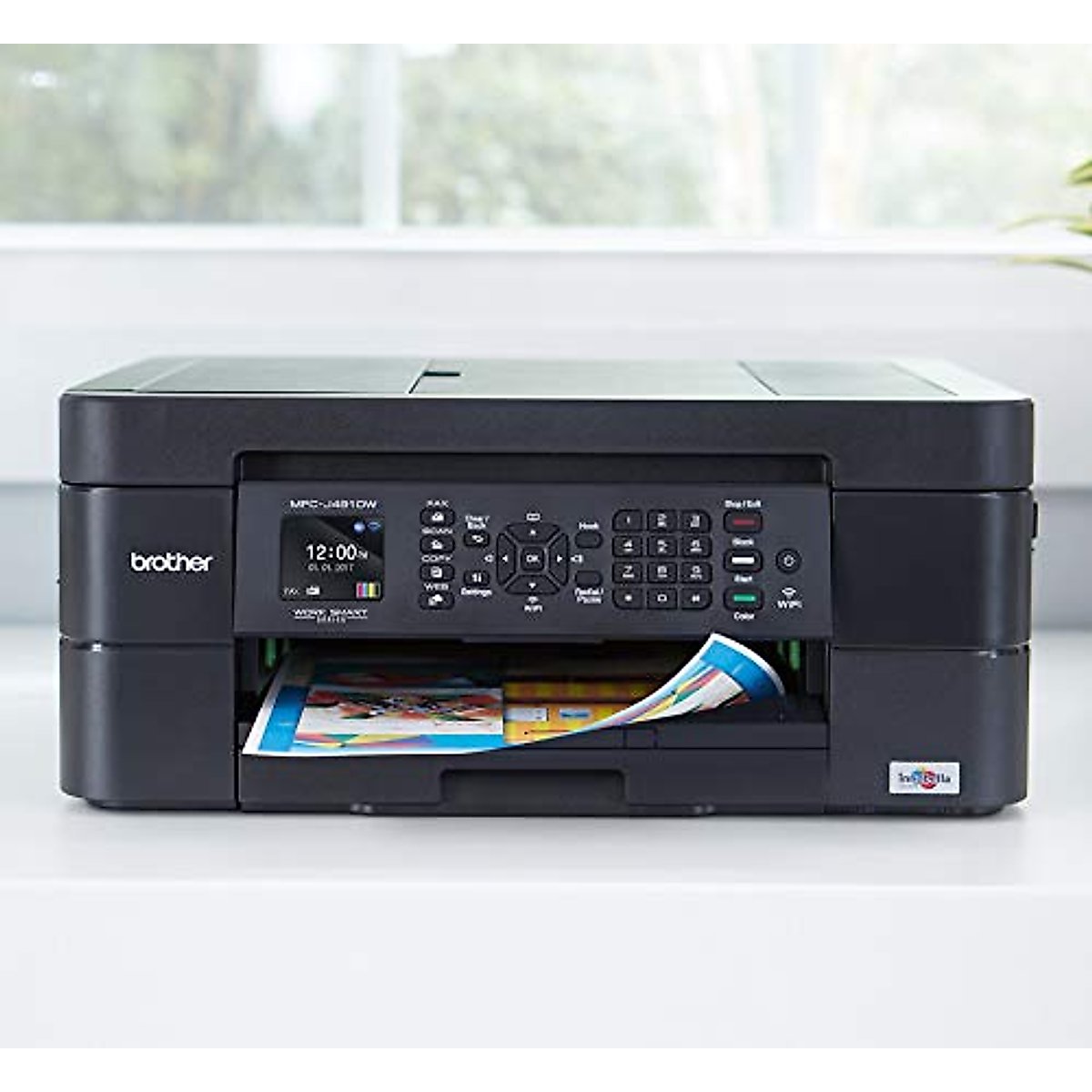 Brother Wireless All-in-One Inkjet Printer, MFC-J491DW, Multi-Function Color Printer, Duplex Printing, Mobile Printing,Amazon Dash Replenishment Enabled (Renewed)