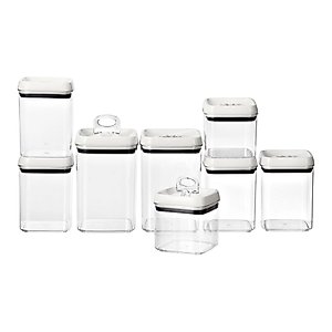 Nulwusk Canister Pack of 8 - Flip Tite Food Storage Container Set Kitchen Pantry Organization Canisters Airtight Food Storage Container Set
