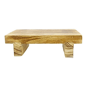 UGPLM Portable Bed Stool,Rectangle Wooden Mobility Step Stool,25x18x7cm for Adults Kids,High Bed Side,Toilet,Indoor e Outdoor,Kitchen