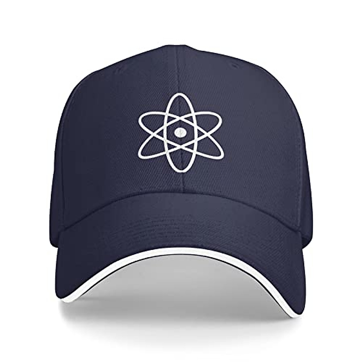 Retro Atomic Atom Symbol Sandwich Cap Outdoor Leisure Adjustable Baseball Hip Hop Cap Unisex Black