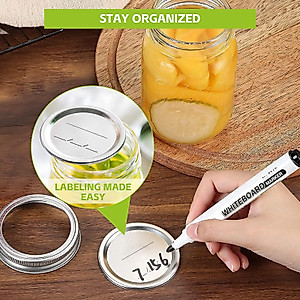 LOVE MOMENT 48PCS Canning Lids and Rings Regular Mouth, Food Grade Material, 100% Fit & Airtight for Regular Mouth Mason Jars