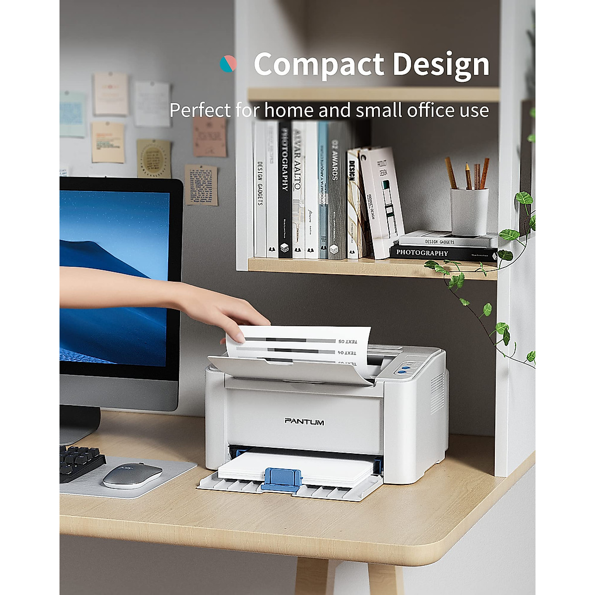 Pantum Wireless Small Laser Printer Black and White Monochrome Laser Printer for Home Use with Mobile Printing and School Student, P2502W with PB-211 Toner