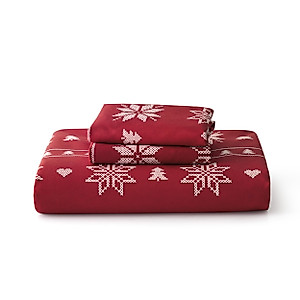 Bedsure Christmas Duvet Cover Queen - Holiday Bedding Collection Featuring a Christmas Snowflakes Pattern, Includes 1 Duvet Cover and 2 Pillow Shams (Queen, Snowflake)