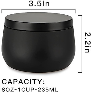 8oz Candle Tins 24 Pieces,Candle Jars Candle Containers with Lids, 8 oz, for Candles Making, Arts & Crafts, Storage, and Gifts (Black 12PCS+Gold 12PCS)