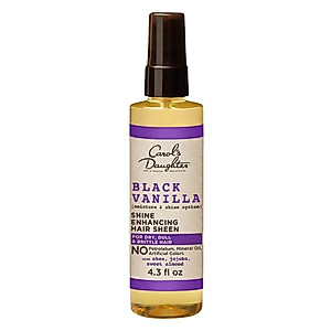 Carol's Daughter Black Vanilla Hair Sheen for Curly, Wavy or Natural Hair, Hair Shine Spray and Moisturizer For Dry, Dull or Brittle Hair, 4.3Fl Oz