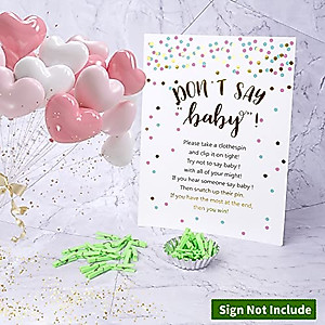 60 Baby Shower Clothespin Games (Green)