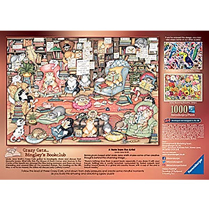 Ravensburger Crazy Cats Bingley’s Bookclub 1000 Piece Jigsaw Puzzle for Adults & Kids Age 12 Years Up