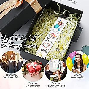 8 Pieces Teacher Appreciation Gifts Teacher Bookmark with Pendant Birthday Graduation Gift for Teachers Instructors Metal Vintage Bookmarks Teacher Gift from Students School Office Supplies