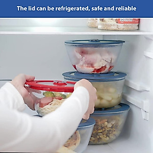 2 Pack Replacement Lids for Pyrex 7201-PC 4 Cup Glass Containers Mixing Bowl Silicone Storage Cover Leakproof Navy