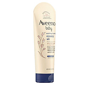 Aveeno Baby Soothing Hydration Creamy Oil for Dry and Sensitive Skin, Fragrance- and Steroid-Free, 8 Fl Oz