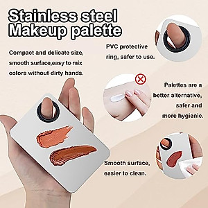 5pcs Makeup Spatula Korean Set,Including Foundation Spatula Makeup Korean Stainless Steel Makeup Palette Acrylic Cosmetic Palette,Makeup Mixing Palettes Cosmetic Spatula Tool