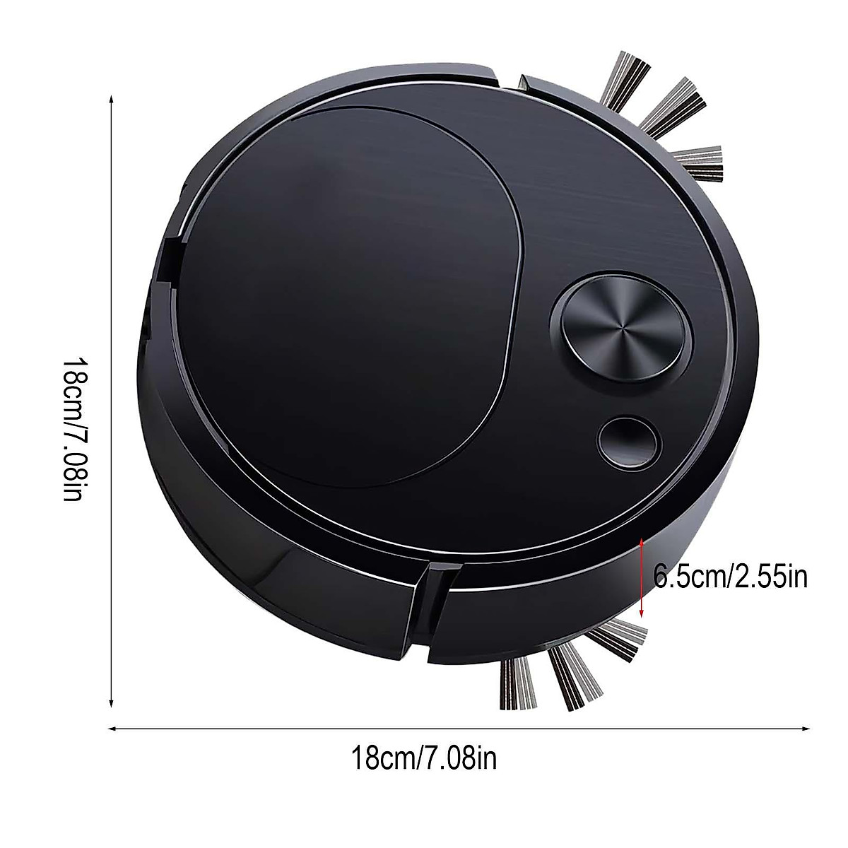 Robot Vacuum Cleaner, Robot Vacuum Cordless USB Rechargeable, Strong Suction & Low Noise, Electric Robotic Vacuum Cleaner with Mop for Pet Hair Hard Floor Carpet