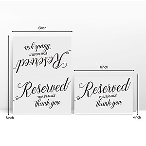 20 Pack Reserved Signs for Wedding, 4X6 Inch Reserved Table Signs, Minimalist Table Place Cards for Wedding, Restaurants, Parties, Receptions, Events, Table Setting Cards -RS04