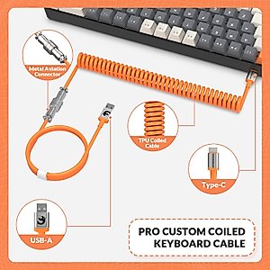 ZIYOU LANG RK-T8 Wired 65% Mechanical Gaming Keyboard with RGB LED Backlit Anti-ghosting TKL Mini 68 Key Custom Coiled C to A Cable Tactile Brown Switch for PS4 PS5 Xbox PC Mac Gamer(White/Dark Gray)