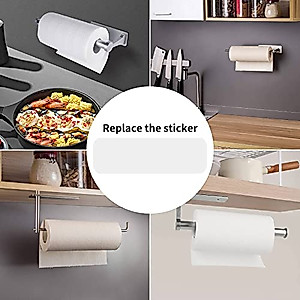 Self Adhesive Strips, Paper Towel Holder Replaces Stickers, Stainless Steel Paper Towels Holder Replace Stickers,Suitable for Most Sizes of Paper Towel Racks,Paper Towel Holder Under Cabinet(2-Pack)