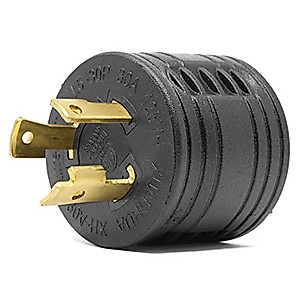WEN GNA030, NEMA L5-30P Twist-Lock Power Plug to TT-30R Ready Outlet 120V 30-Amp 3600-Watt Generator to RV Adapter, Black