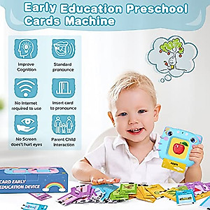 Learning Toys for Toddler 2-6 Year Old, Talking Flash Cards Machine with 112 Flash Cards, 224 Sight Words, Speech Therapy Toys, Autism Toys Gifts for Toddler Stocking Stuffers Gifts for Kids, Blue