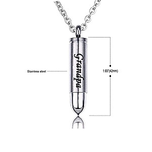 MEMORIALU Celtic Cross Bullet Urn Necklaces for Ashes Cremation Jewelry Stainless Steel Keepsake Memorial Pendant