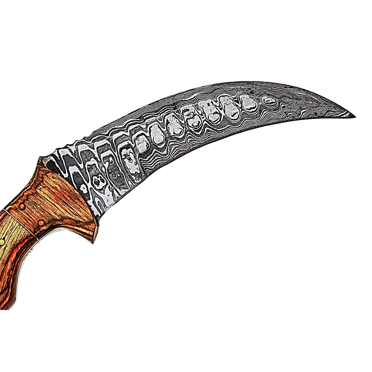 Damascus Steel Hunting Knife - Fixed Blade Knives with Sheath - Firm Grip Handle