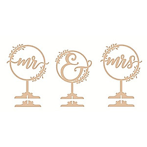 Mr and Mrs Wedding Sign for Rustic Just Married Party Table Decoration - Wooden