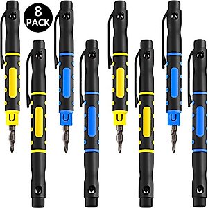 8 Pieces 4 in 1 Pocket Screwdriver Pen Screwdriver Portable Multipurpose Screwdriver Double Ended Screwdriver for Repairing Installing Hand Tool