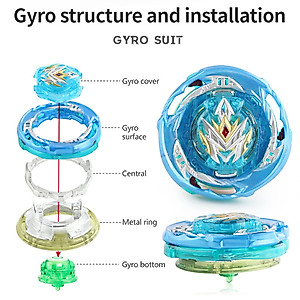 Battling Tops Toy Burst Booster BU B-202 01 Wind Knight Moon Bounce-6 Starter with Bey Burst Battle Sparking Launcher LR Right/Left Rotation & Launcher Grip Spinning Top Toy (B-202)