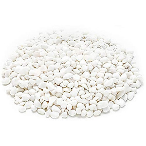 WUWEOT 6-lb White Decorative Bean Pebbles, 0.2" Natural Gravel Rocks for Plants, Succulents, Vases, Aquariums and Terrariums