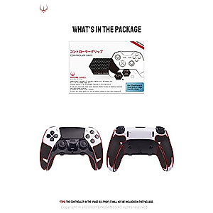 Hotline Games 2.0 Plus Controller Grip Compatible with PS5 DualSense Edge Controllers Grips Tape, Textured Soft Skin Kit, Anti-Slip, Sweat-Absorbent, Easy to Apply (for Handle Grips)