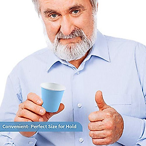 Turbo Bee 600Pack 3oz Disposable Paper Cups,Hot/Cold Beverage Drinking Cup，Small Blue Paper Cups for Bathroom and Mouthwash…