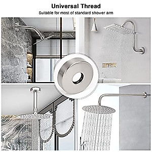 NearMoon Shower Arm Flange, Stainless Steel Replacement Escutcheon Cover Plate for Universal Standard ShowerHead Arm (2.4 Inch, Brushed Nickel)