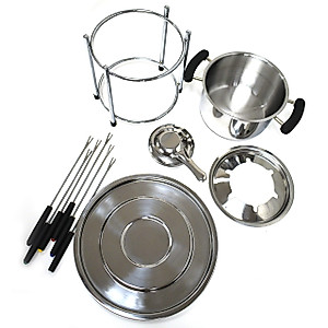 Norpro Stainless Steel 10 Piece Fondue Set, medium, Silver