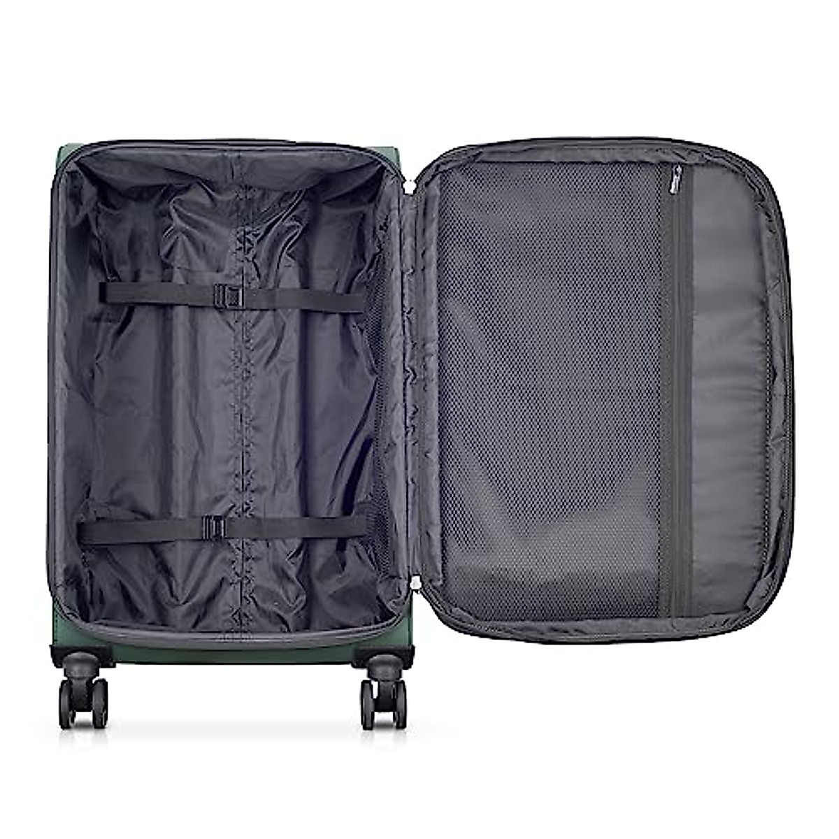 DELSEY Paris Sky Lite Softside Expandable Luggage with Spinner Wheels, Green, Checked-Medium 24 Inch