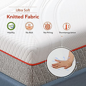 Sweetnight Queen Mattress, 14 Inch Queen Size Memory Foam Mattress in a Box, Double Sides Flippable Queen Bed Mattress, Gel Infused and Perforated Foam for Cool Sleep and Pressure Relief, Gray+white