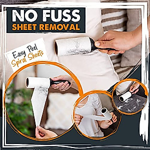 Mighty Paw Pet Hair Roller (5 Lint Roller Refills) | Extra Sticky Lint Rollers for Pet Hair. Travel Pet Lint Roller. Pet Hair Remover for Clothes, Pet Fur Remover. Dog Hair Remover for Couch Furniture