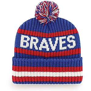 47 Atlanta Braves Mens Womens Cooperstown Bering Cuff Knit Stretch Fit Royal Blue Team Color Logo Beanie