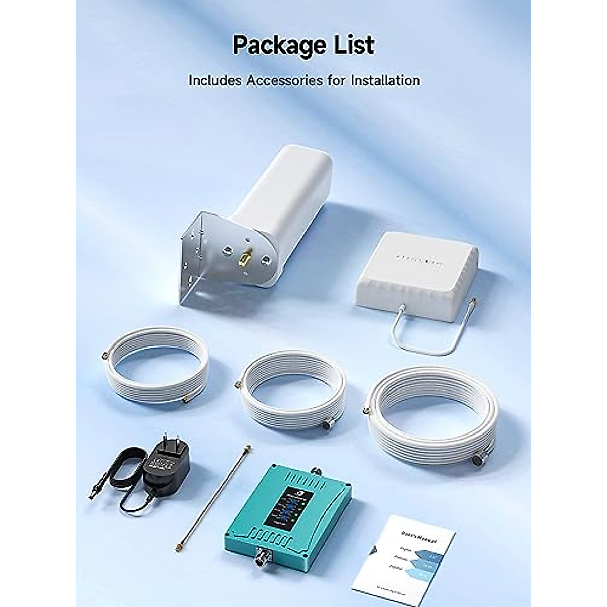 Phonetone Cell Phone Signal Booster for Home | Boosts 5G 4G LTE Signal on Band 2, 4, 5,12, 13 and 17 for All U.S. Carriers | Up to 4,500 Sq Ft | Easy to Setup | FCC Approved