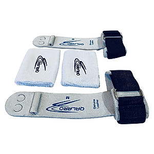 QALARO Hook & Loop Grips for Girls Gymnastics | Dowel Grips, 4" Wristbands, Grip Bag | Gymnastics Grips for Girls | Youth Bar Grips … (Large, Straight Cut)