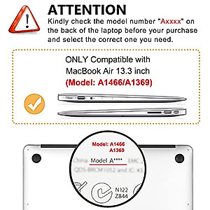 iDonzon Case for MacBook Air 13 inch (A1466/A1369, 2010-2017 Release), 3D Effect Matte Clear See Through Hard Cover Only Compatible Older Version Mac Air 13.3 inch - Floral Pattern