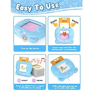 510 Sight Words Talking Flash Cards for Toddlers 2-4 Years, Pocket Speech for 2 Year Olds, Kids English Learning Flashcards Educational Toys, Speech Therapy Toys for Toddlers 1-3