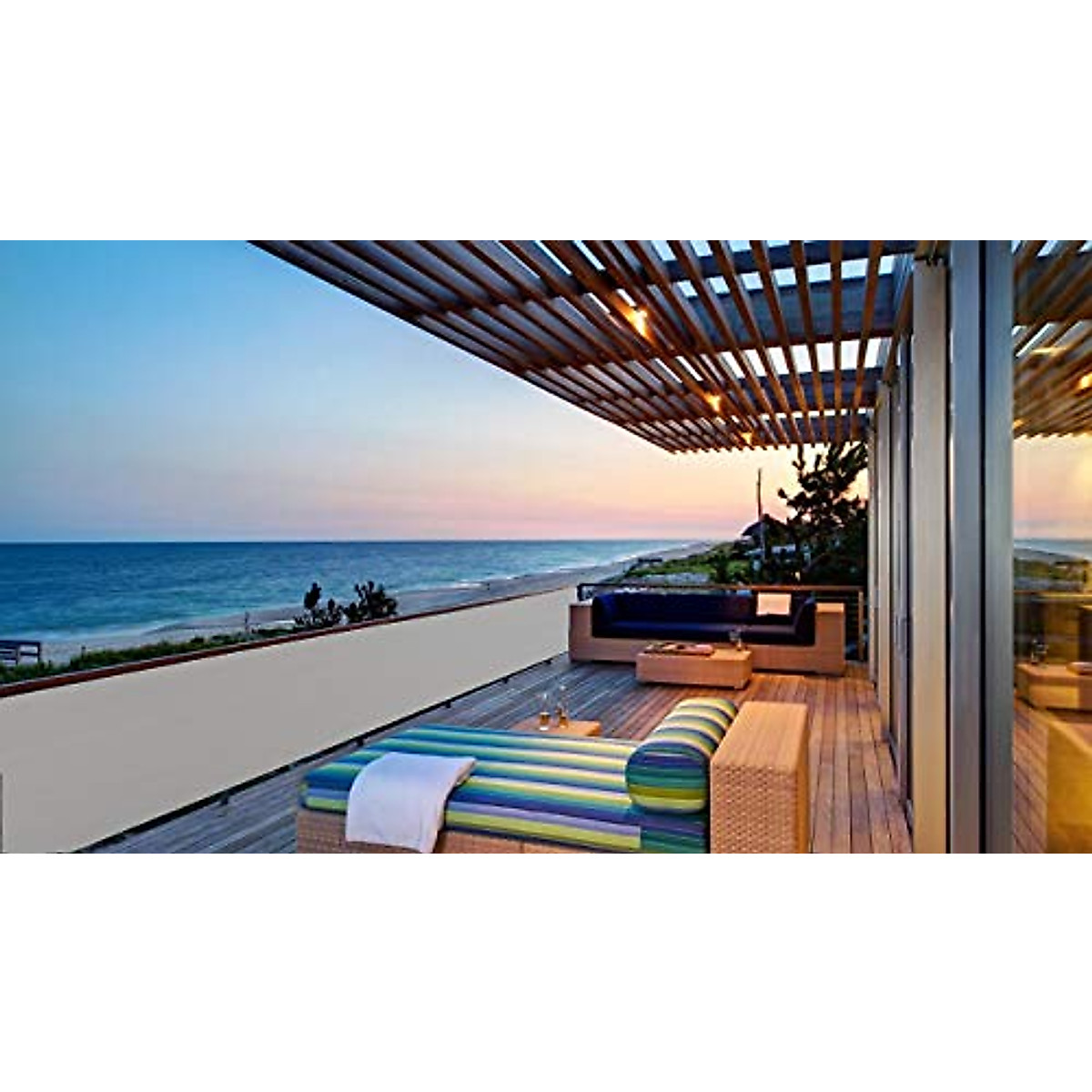 Eden's Decor Balcony Privacy Screen Fence Grey 2'6"x 25' Privacy Screen Mesh UV Protection Weather-Resistant for Patio, Deck, Porch, Railing, Gardening Custom