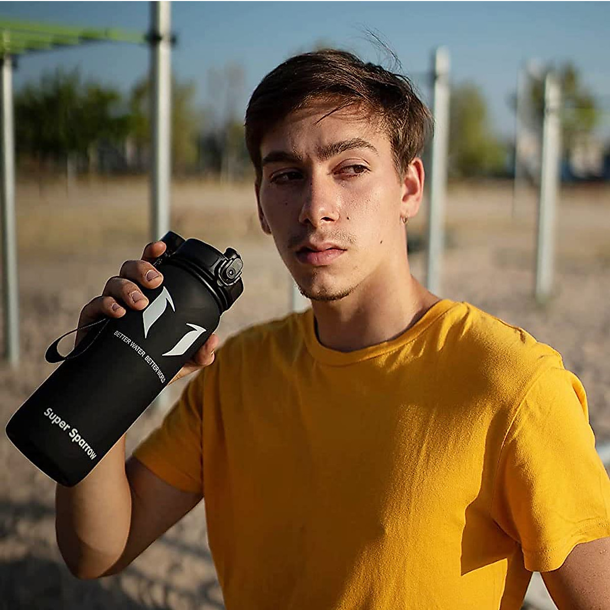 Super Sparrow Water Bottle - 17 oz - BPA & Toxic Free Tritan Water Bottles - One Touch Opening - Leak-proof Plastic Bottle - Kids Water Bottle for Office, Gym, Outdoor, Sports