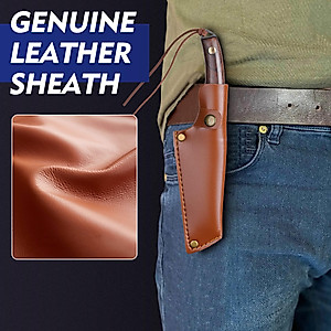 Topfeel 3PCS Viking Knife Set with Sheath Hand Forged Boning Knife Butcher Meat Cleaver Knife Japan Kitchen Knife for Home, Outdoor, BBQ, Camping Father Day