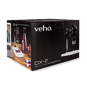 Veho Discovery DX-2 USB Digital Microscope | 5 Mega Pixels | x300 Magnification | Photo/Video Capture & Recording | Up to 2592 x 1944 Resolution | 8 LED's | Adjustable Stand (VMS-007-DX2)