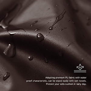 Yates Home PU Leather Couch Sofa Cushion Slipcover Water-Proof Elastic Chair RV Seat Covers Sofa Furniture Protector Slip Cover for Settee Seater Replacement in Living Room（Loveseat, Chocolate）