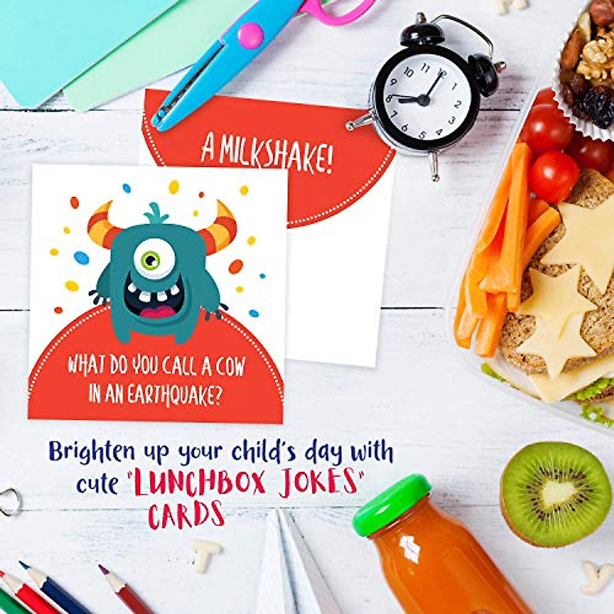 Party Profi Lunch Box Jokes for Kids - 60 Cute Inspirational and Motivational Thinking of You Notes Cards for Boys & Girls Lunchbox